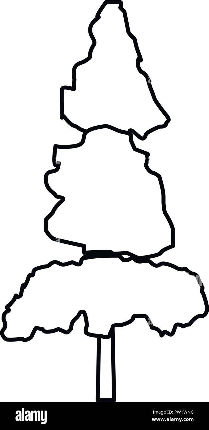 tree outline on white background vector illustration Stock Vector Image ...