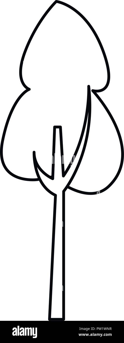 tree outline on white background vector illustration Stock Vector Image ...