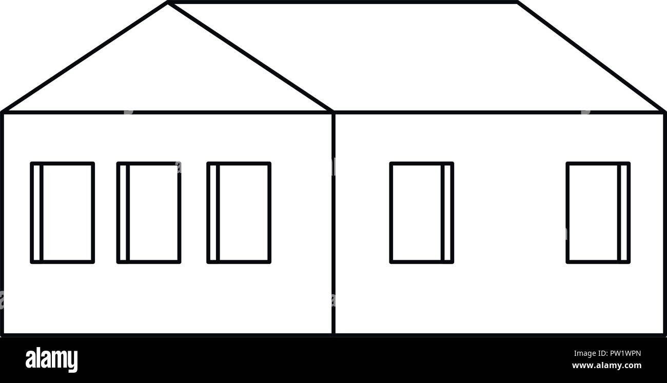 house facade outline on white background vector illustration Stock ...