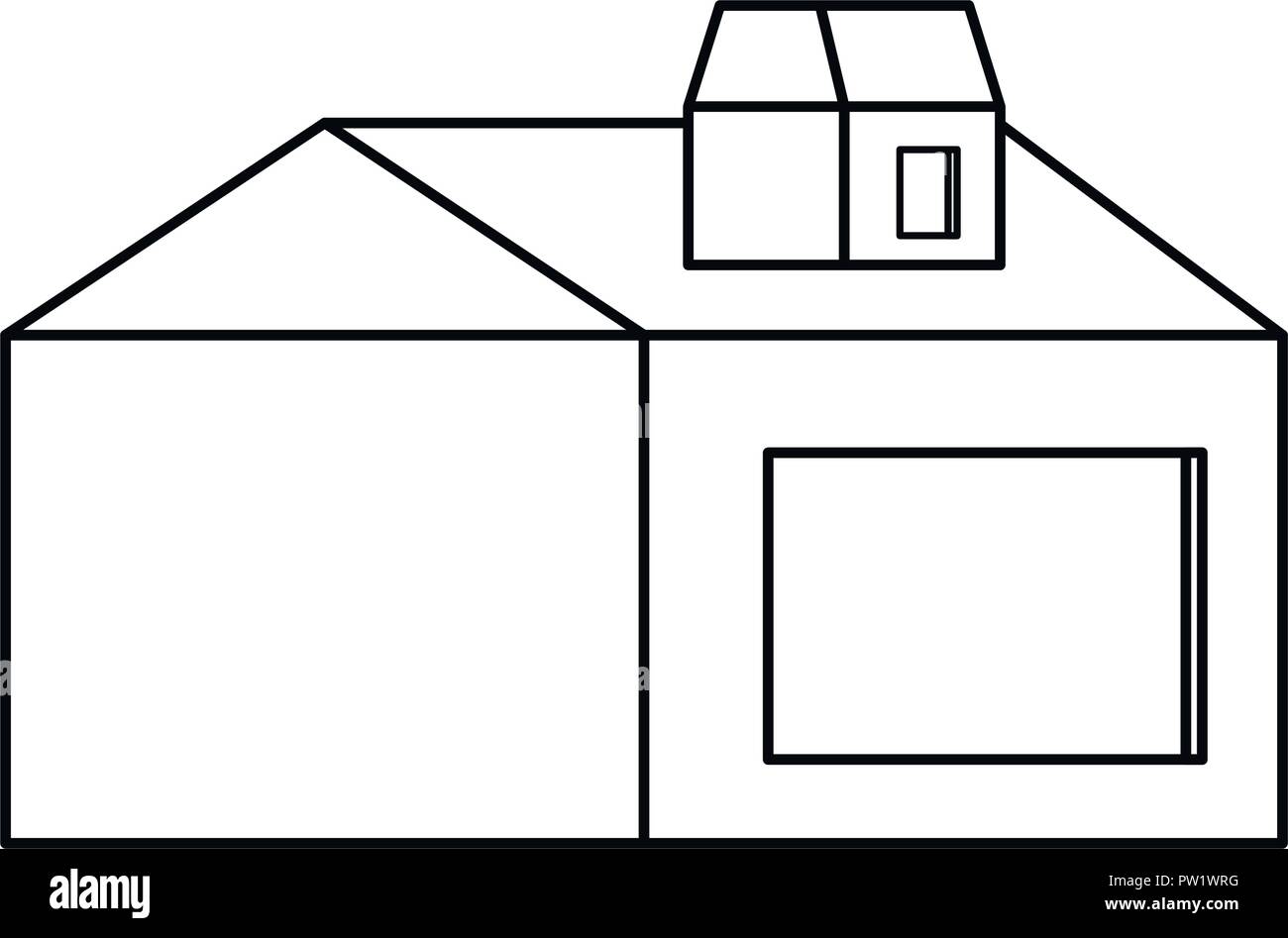 house facade outline on white background vector illustration Stock ...