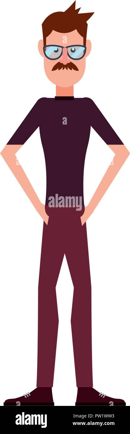 man character standing on white background vector illustration Stock ...