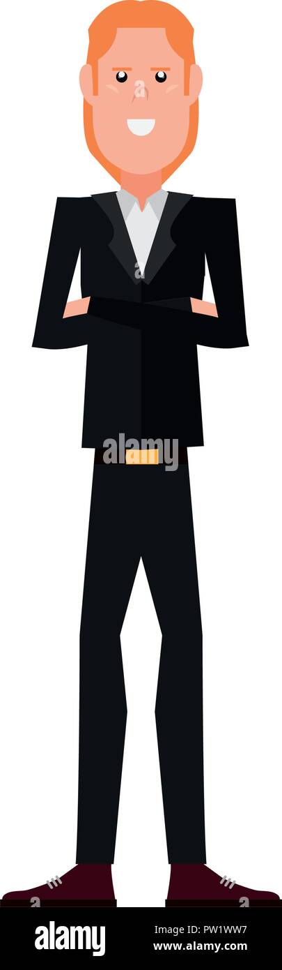 man character standing on white background vector illustration Stock ...