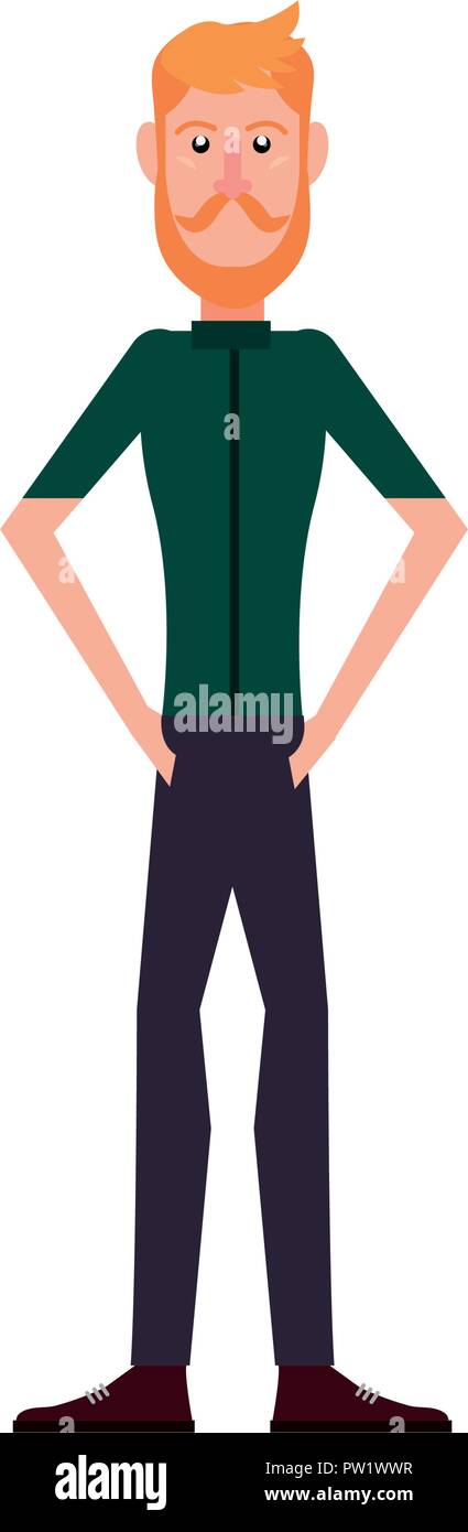 man character standing on white background vector illustration Stock ...