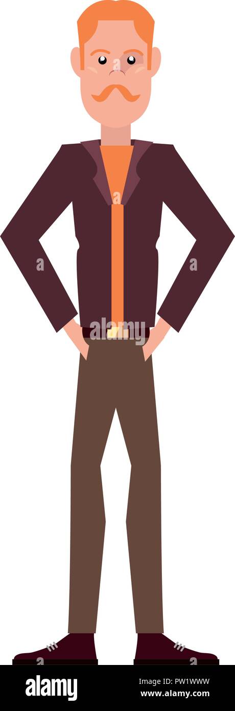 man character standing on white background vector illustration Stock ...