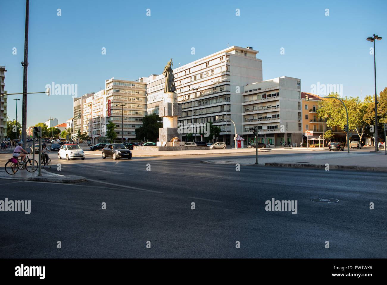 Lisboa, Portugal. View of Alvalade Plaza in Alvalade district in Lisbon ...