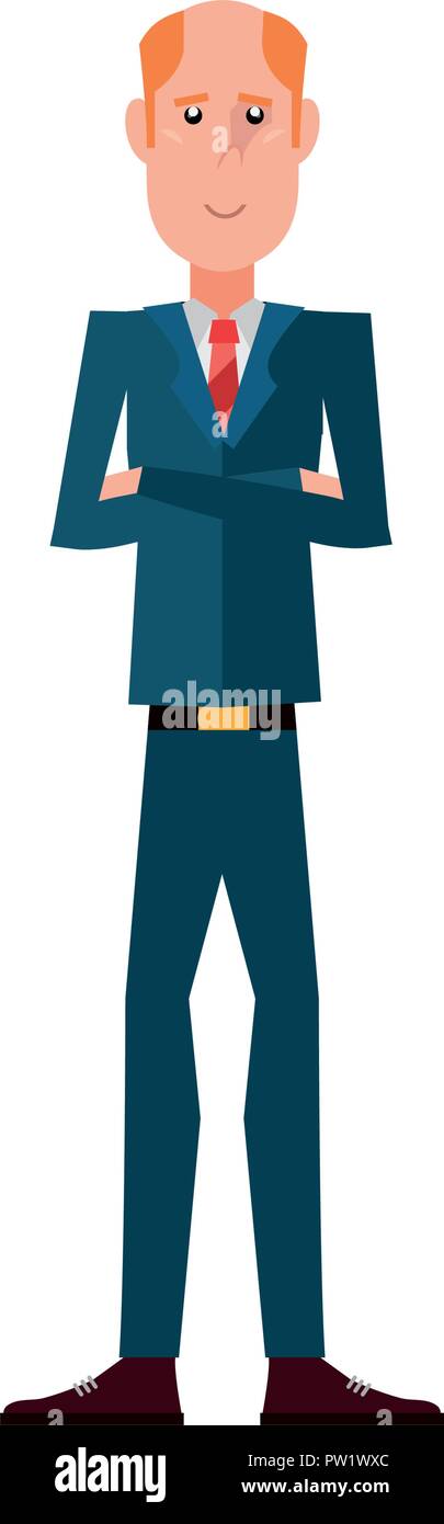 man character standing on white background vector illustration Stock ...