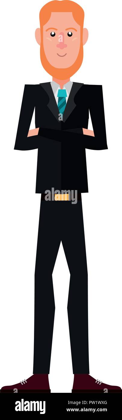 man character standing on white background vector illustration Stock ...