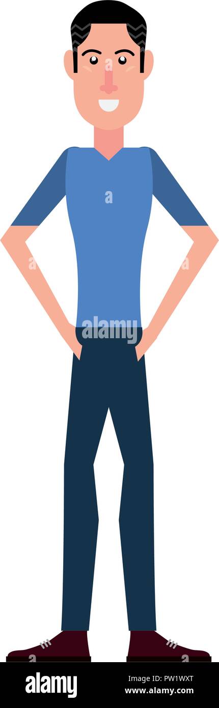 man character standing on white background vector illustration Stock ...