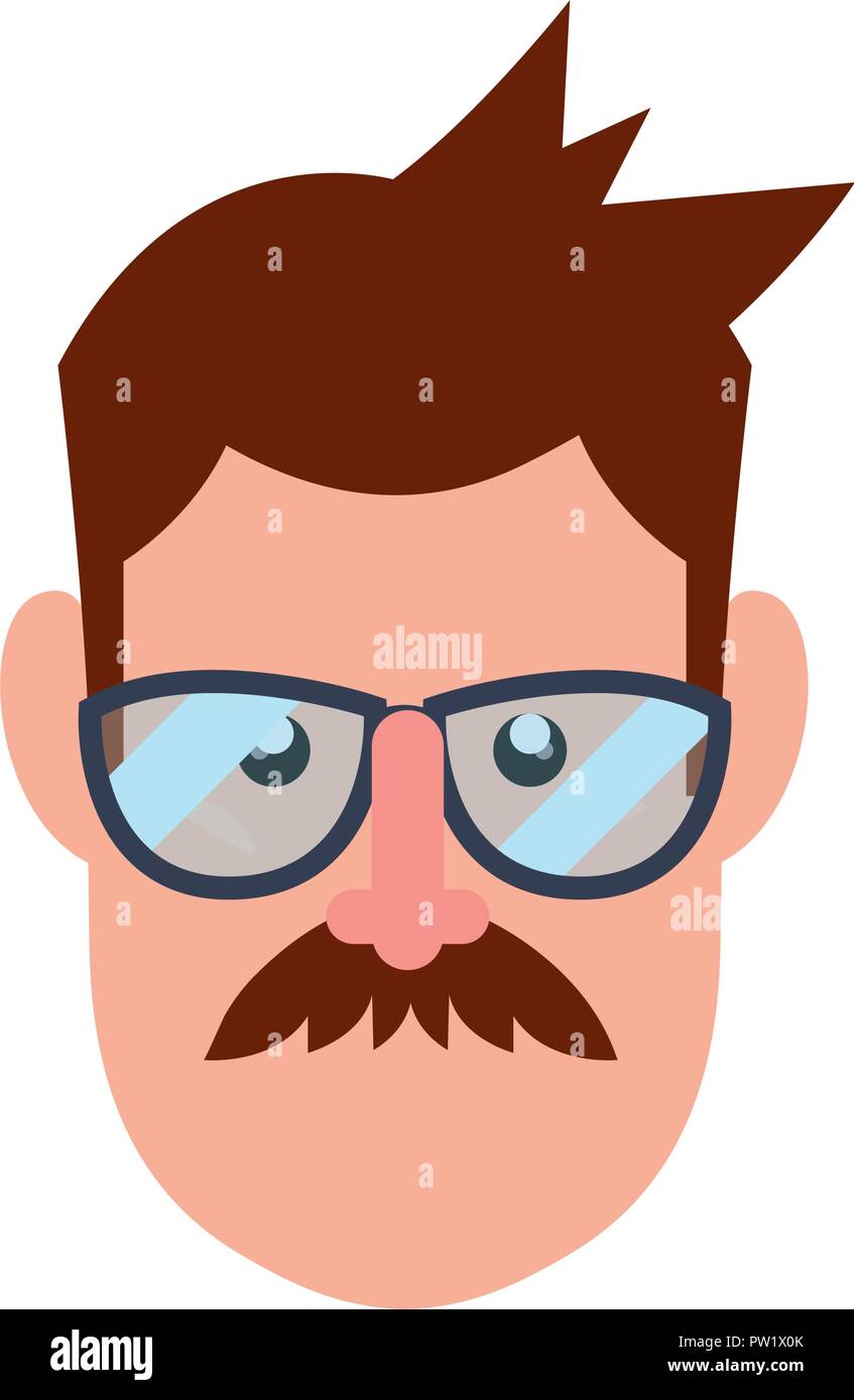 man face character on white background vector illustration Stock Vector ...