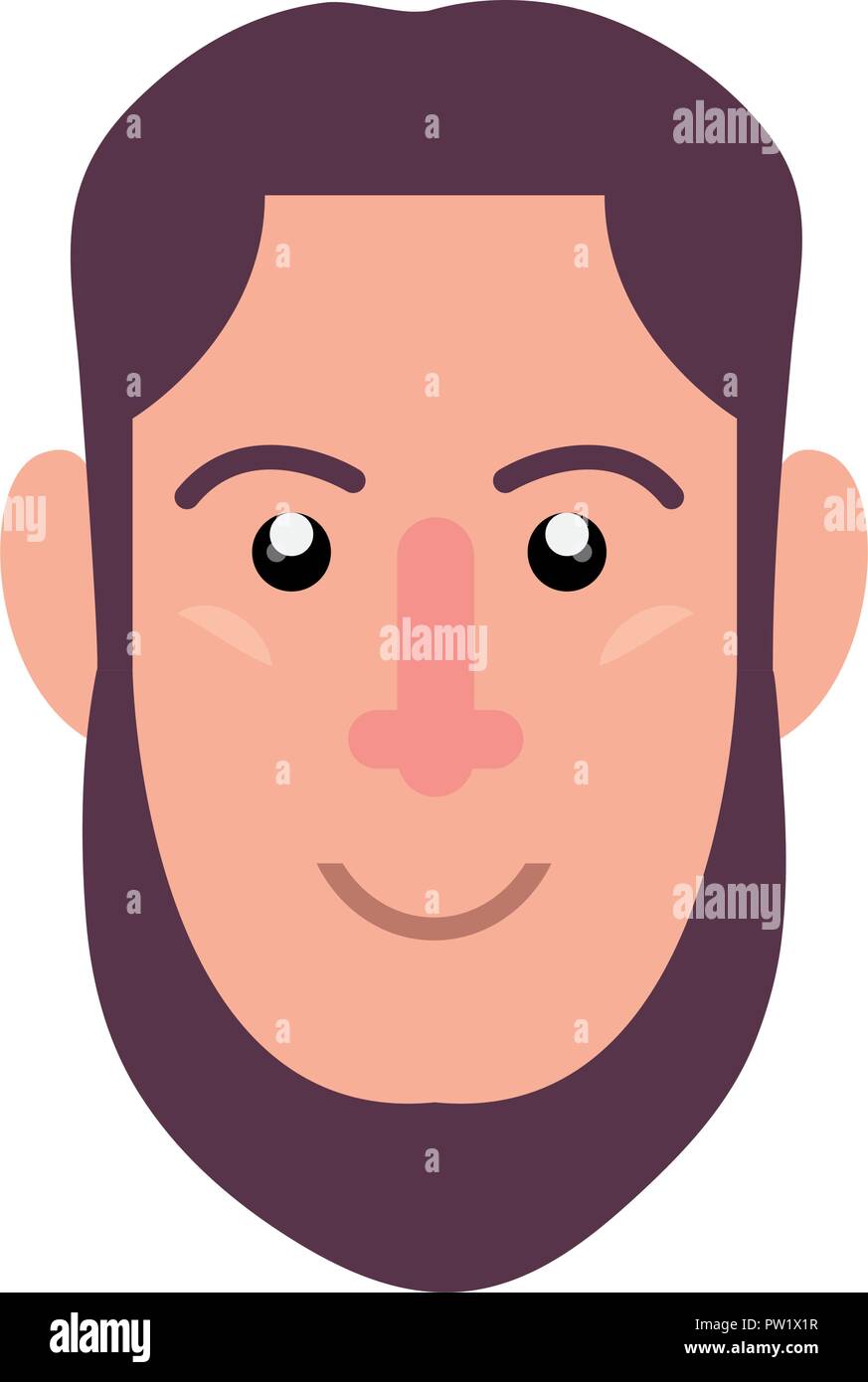 man face character on white background vector illustration Stock Vector ...