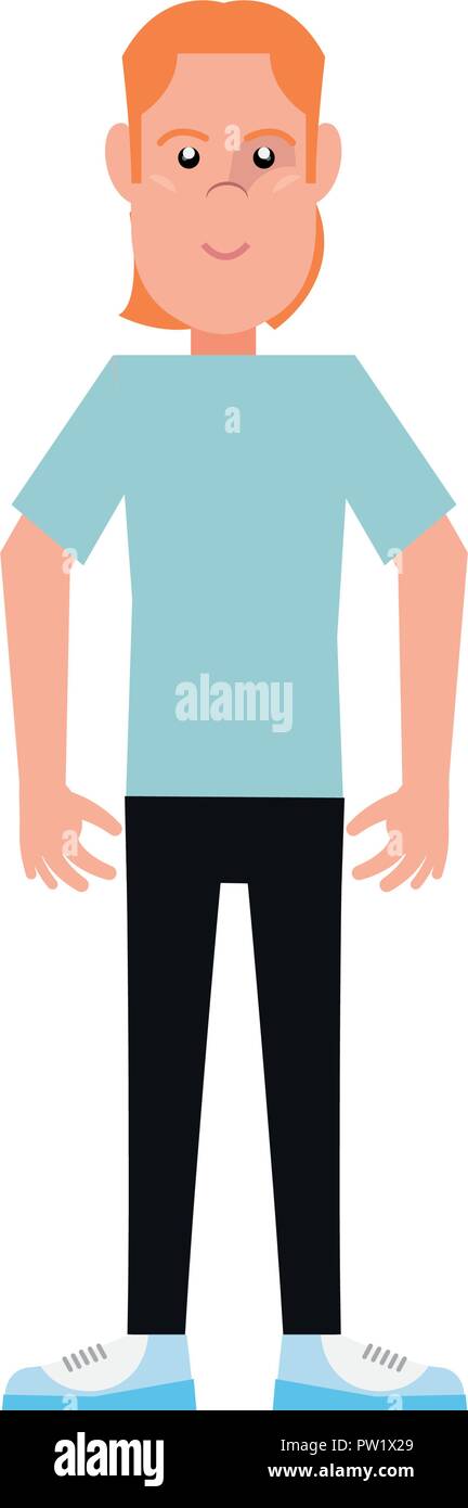 man character standing on white background vector illustration Stock ...