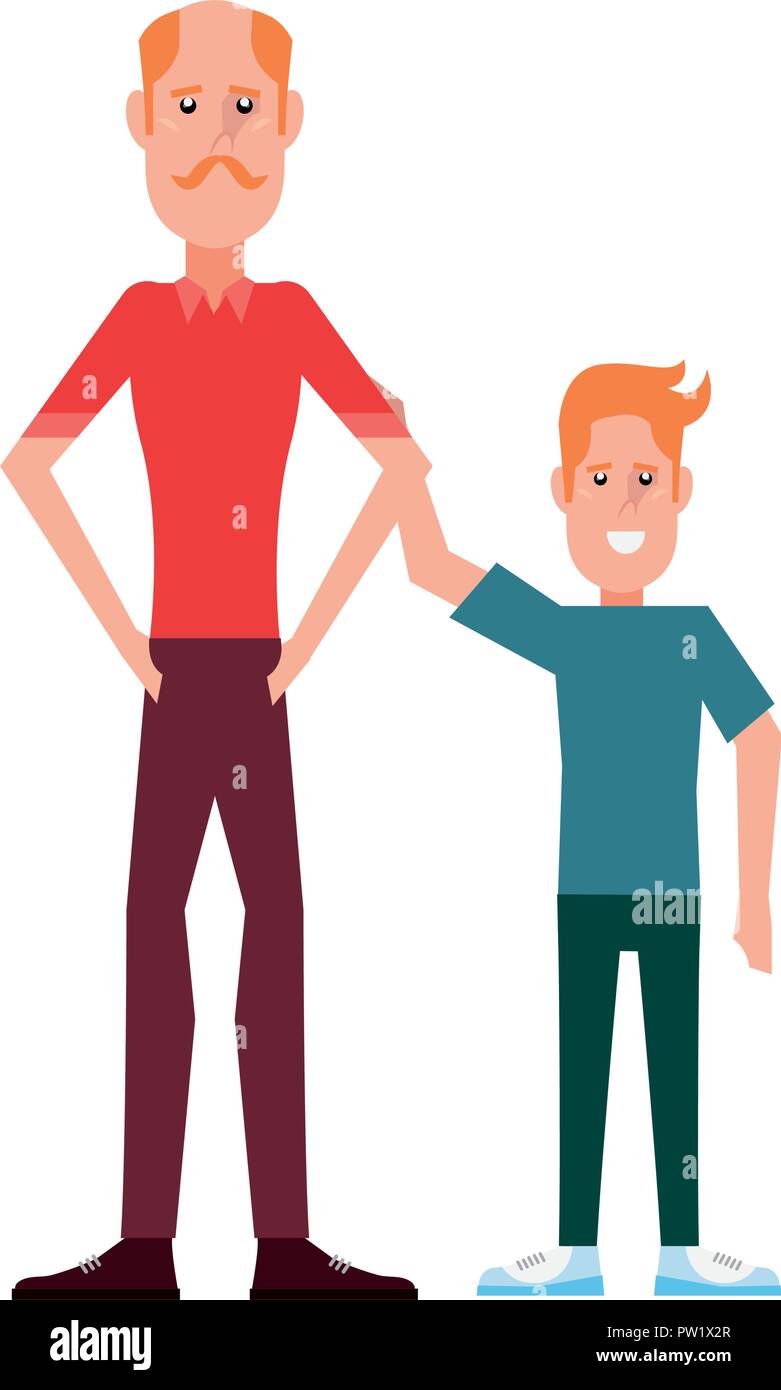 dad and son character fathers day vector illustration Stock Vector ...