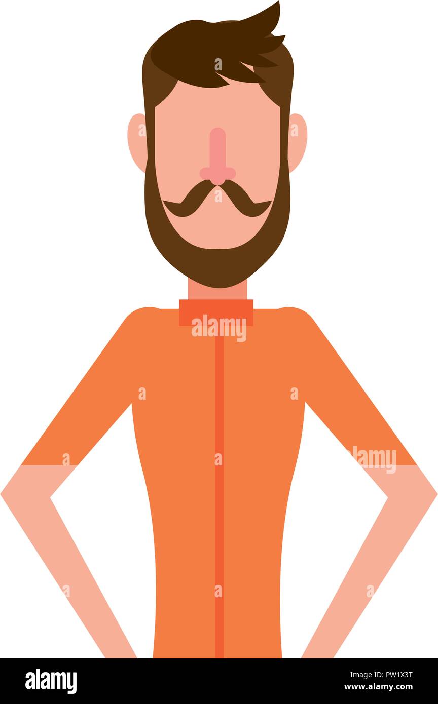 man portrait character on white background vector illustration Stock ...