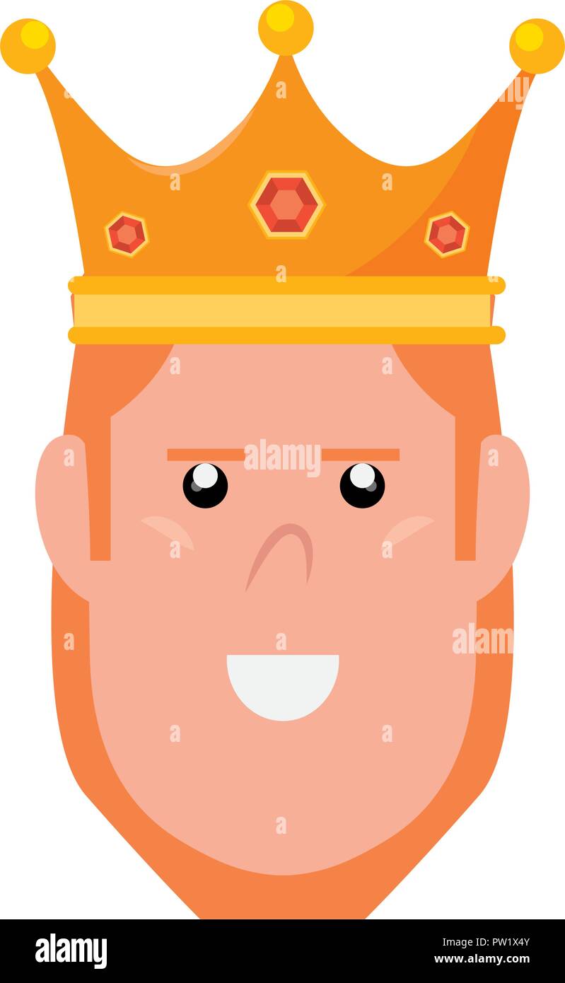 face man with crown character vector illustration Stock Vector Image ...