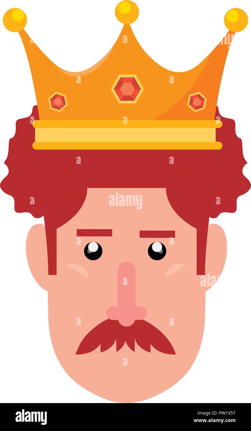 face man with crown character vector illustration Stock Vector Image ...