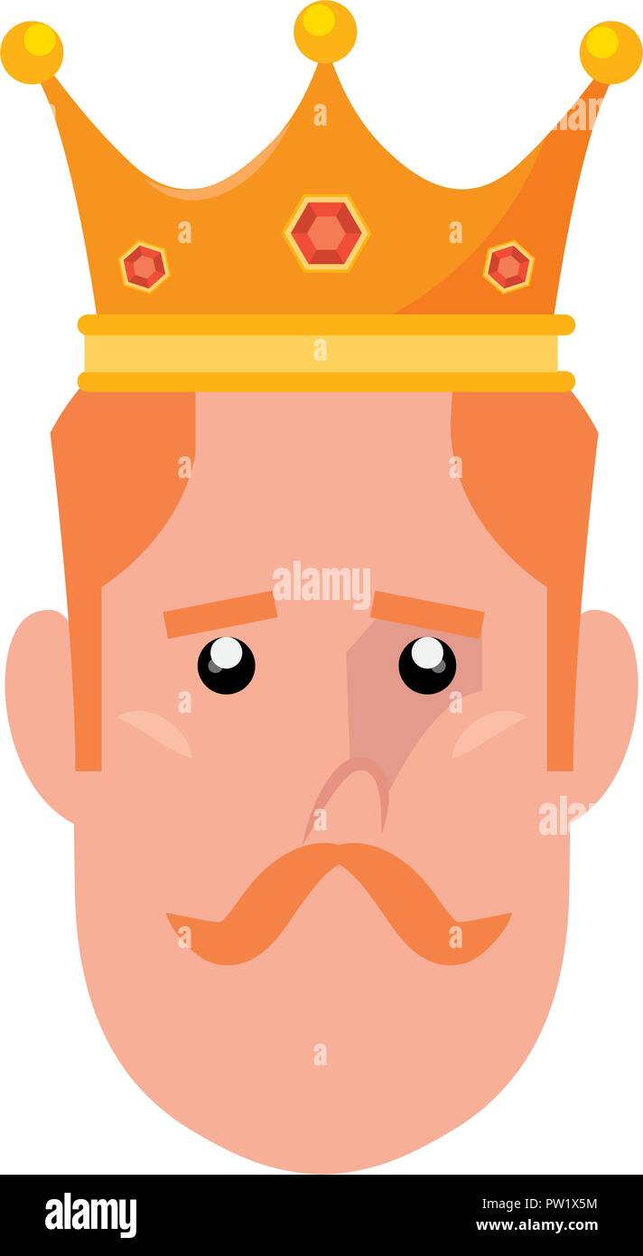 face man with crown character vector illustration Stock Vector Image ...