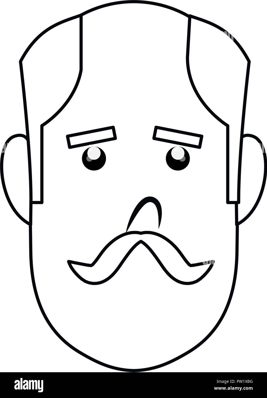 man face outline on white background vector illustration Stock Vector ...