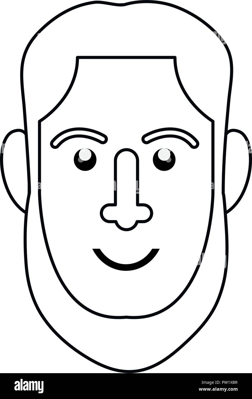 man face outline on white background vector illustration Stock Vector ...