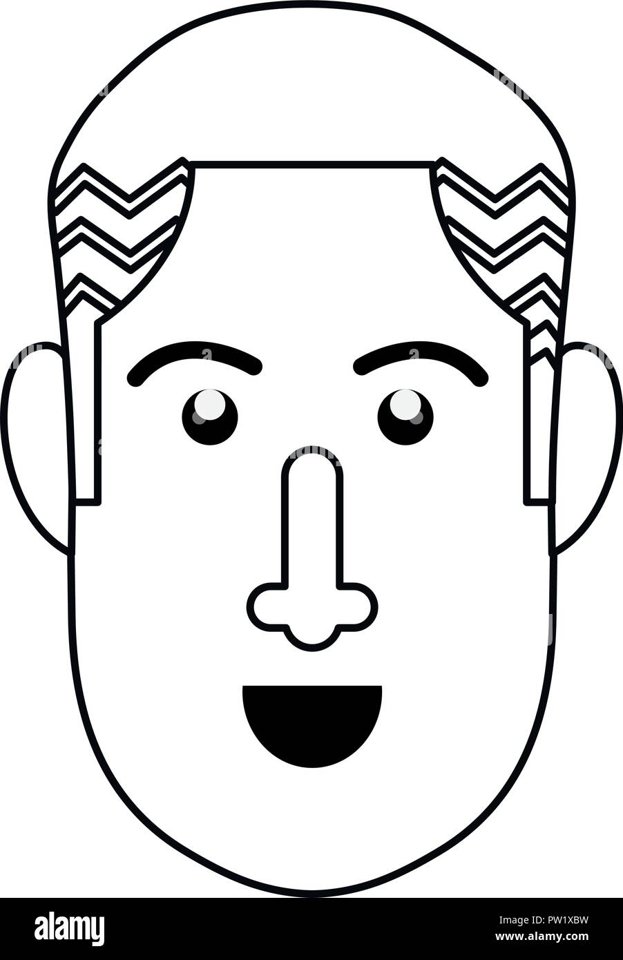 man face outline on white background vector illustration Stock Vector ...