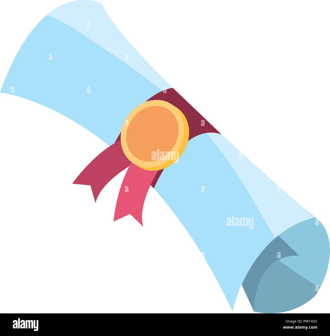 roll certificate school white background vector illustration Stock ...