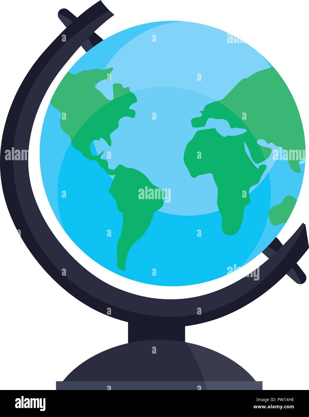 school globe geography on white background vector illustration Stock ...