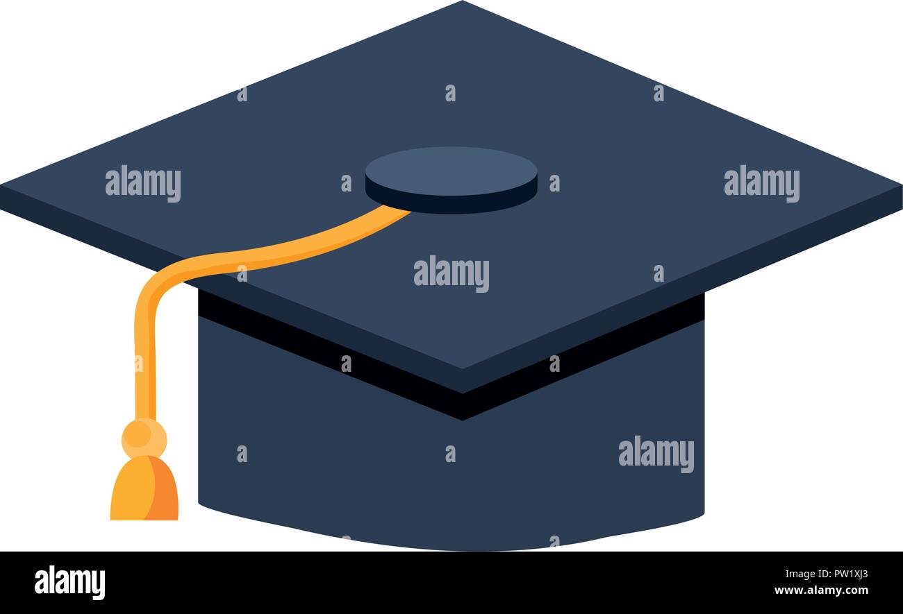 graduation hat school on white background vector illustration Stock ...