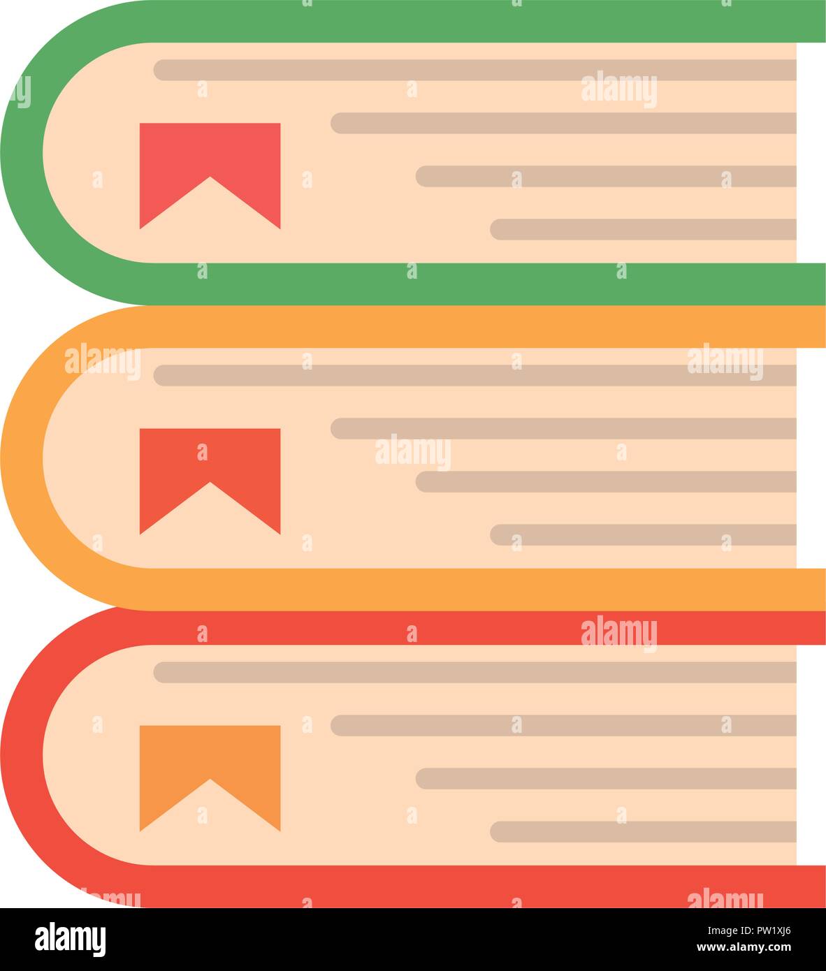 pile book bookmark school on white background vector illustration Stock ...