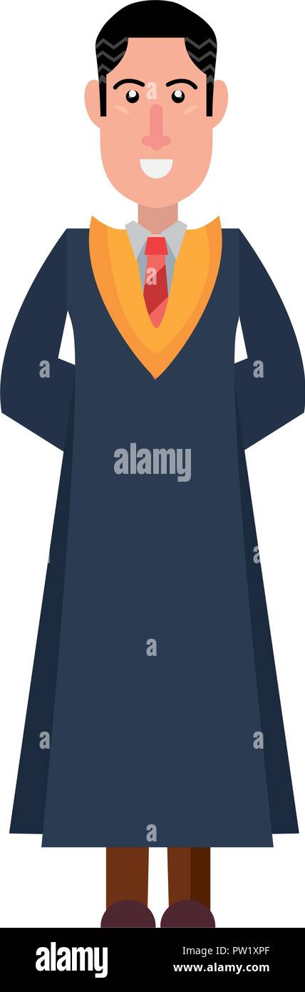 graduate man college wearing robe vector illustration Stock Vector ...