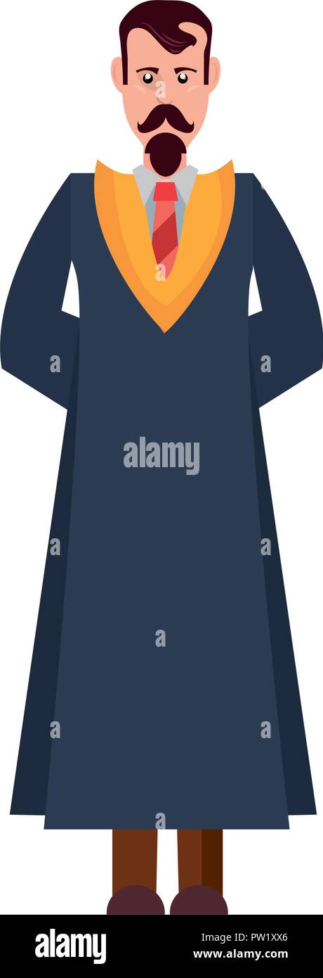 graduate man college wearing robe vector illustration Stock Vector ...