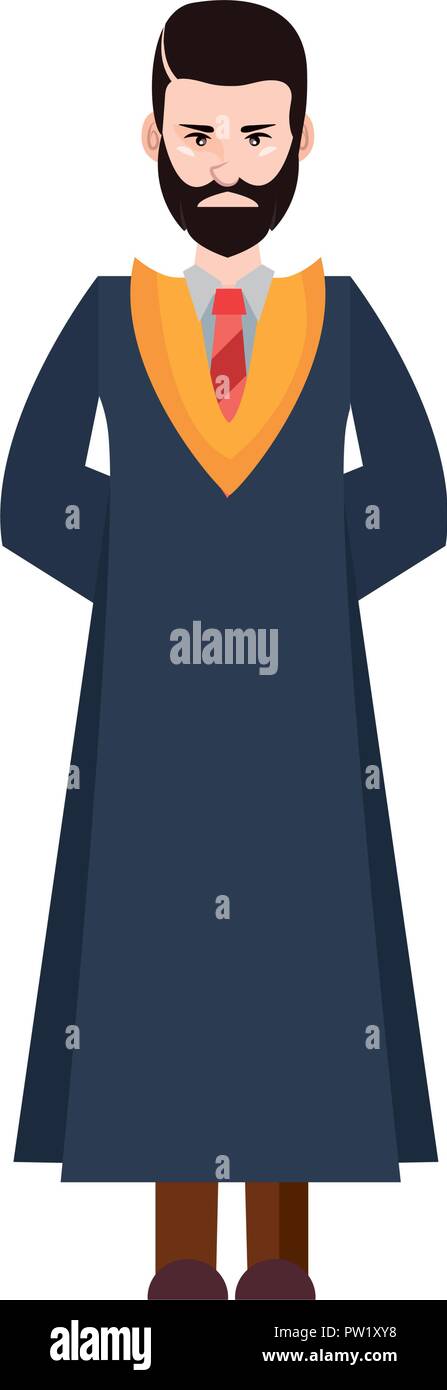 graduate man college wearing robe vector illustration Stock Vector ...