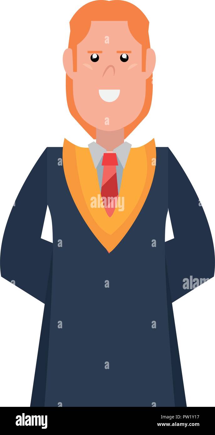 graduate man portrait on white background vector illustration Stock ...