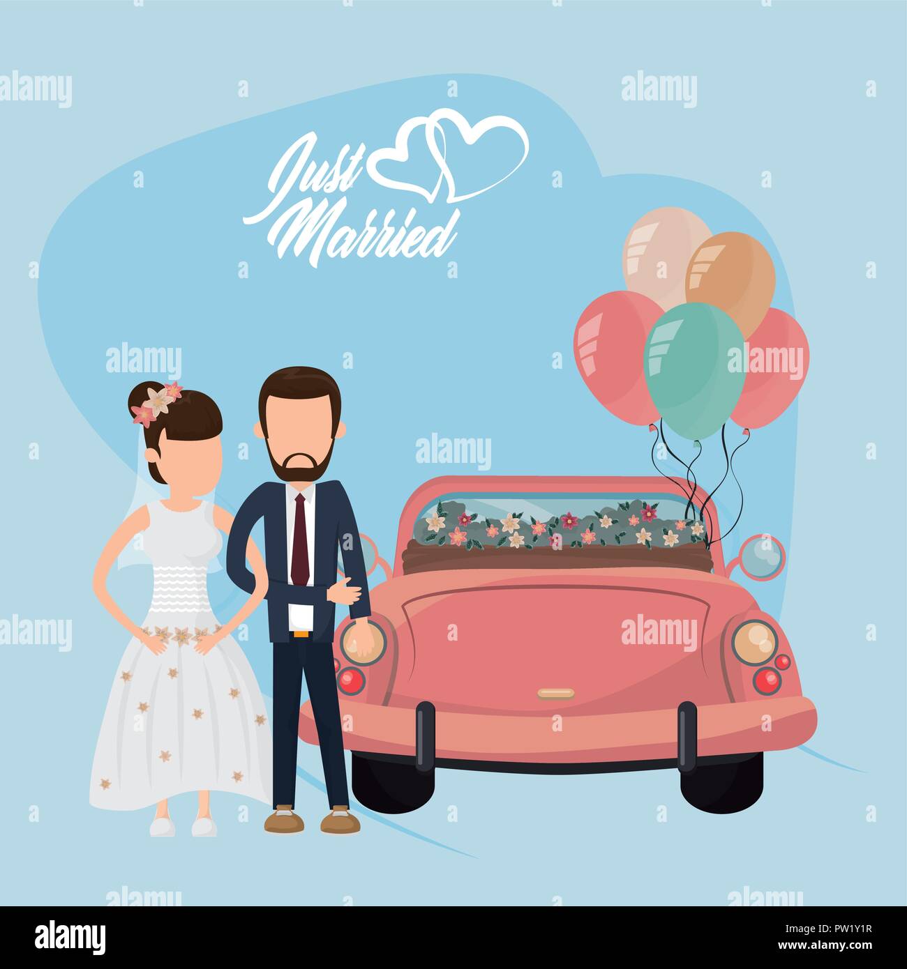 Just married wedding cartoons card Stock Vector Image & Art - Alamy