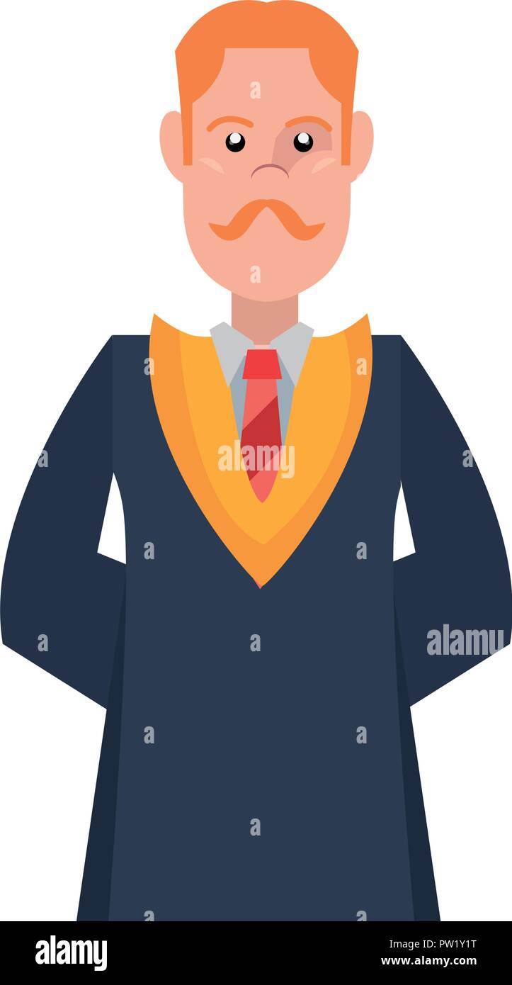 graduate man portrait on white background vector illustration Stock ...