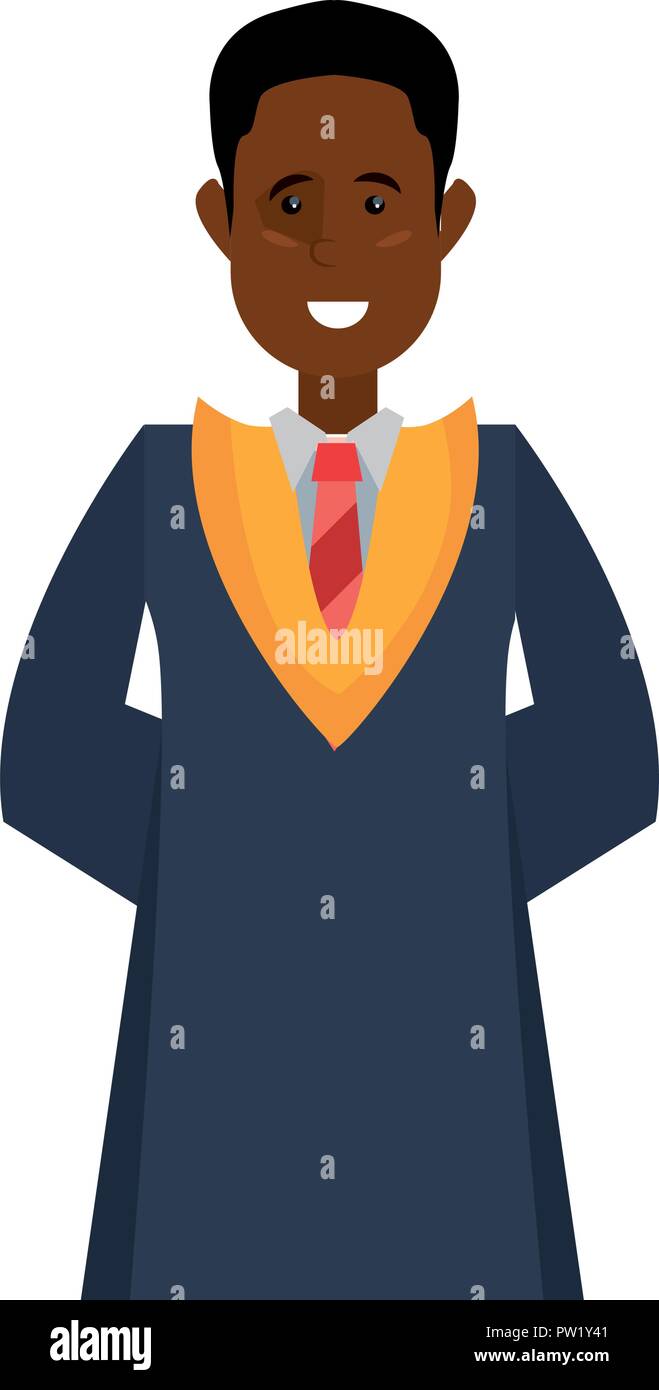 graduate man portrait on white background vector illustration Stock ...