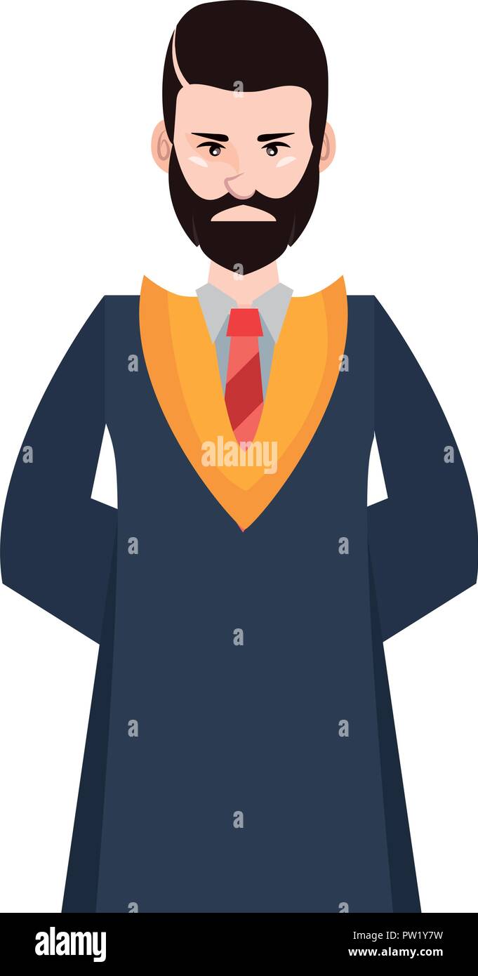 graduate man portrait on white background vector illustration Stock ...