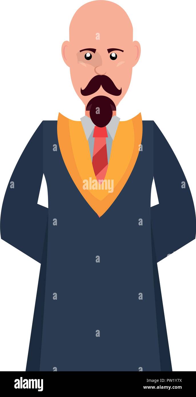 graduate man portrait on white background vector illustration Stock ...