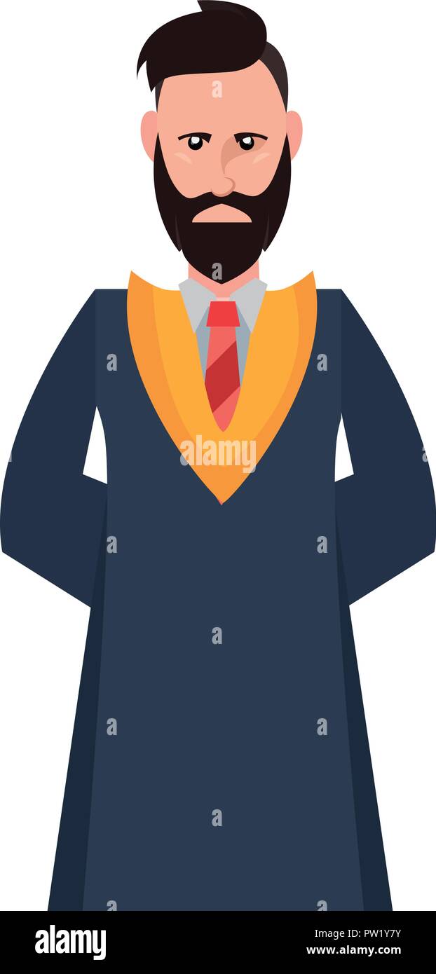 graduate man portrait on white background vector illustration Stock ...