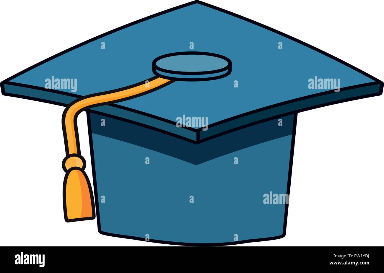 graduation hat school on white background vector illustration Stock ...