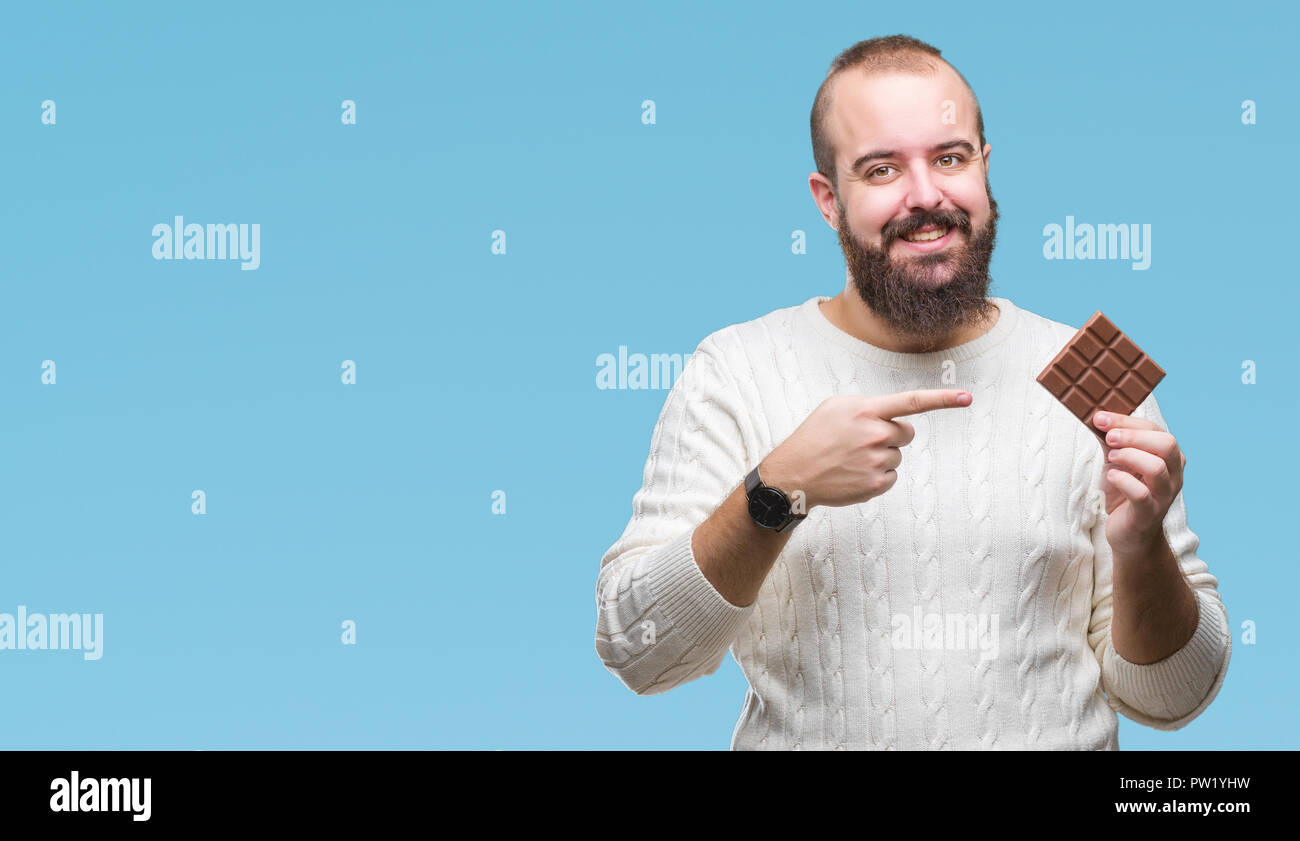 Happy fat man eating chocolate hi-res stock photography and images - Alamy