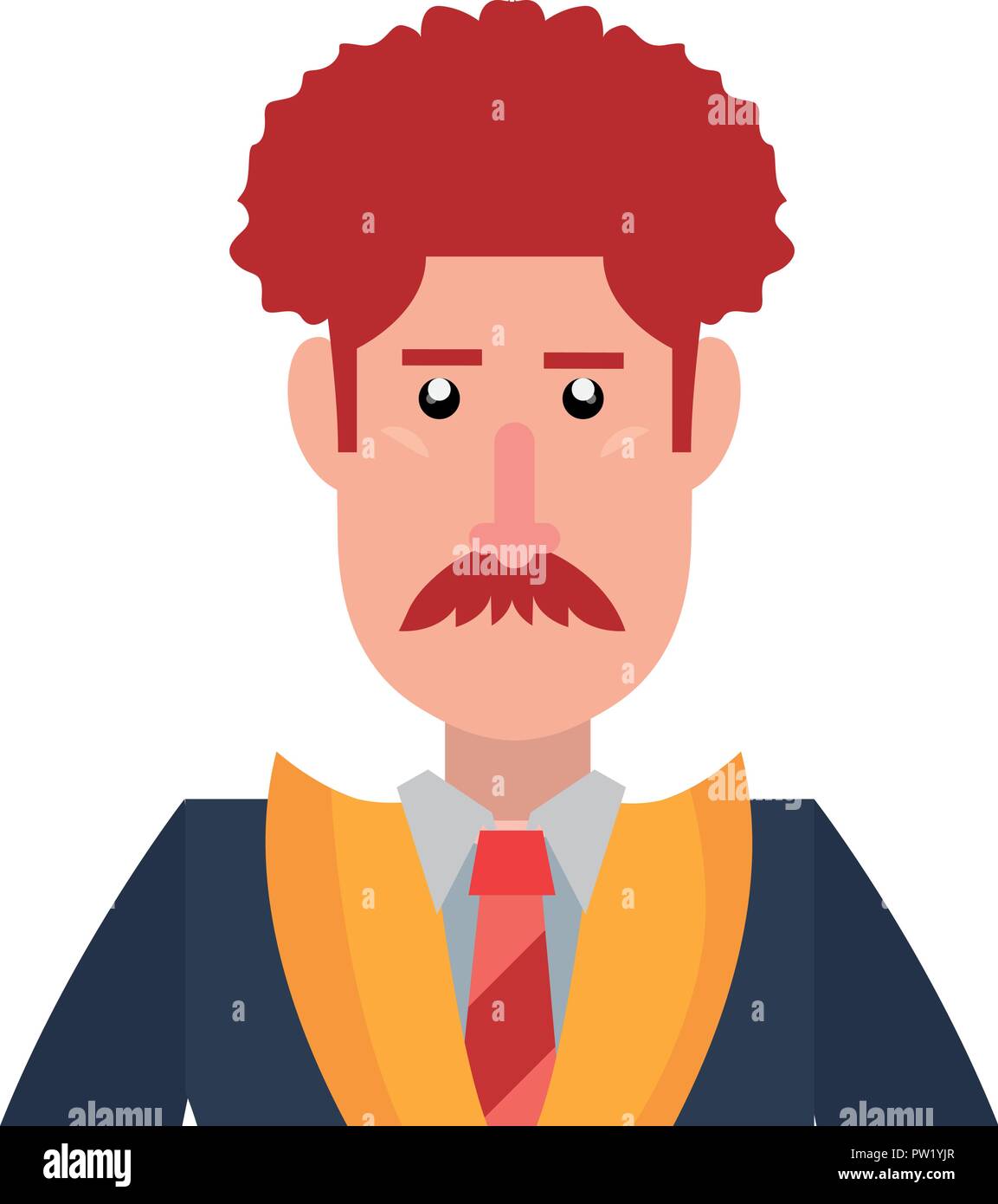 graduate man portrait on white background vector illustration Stock ...