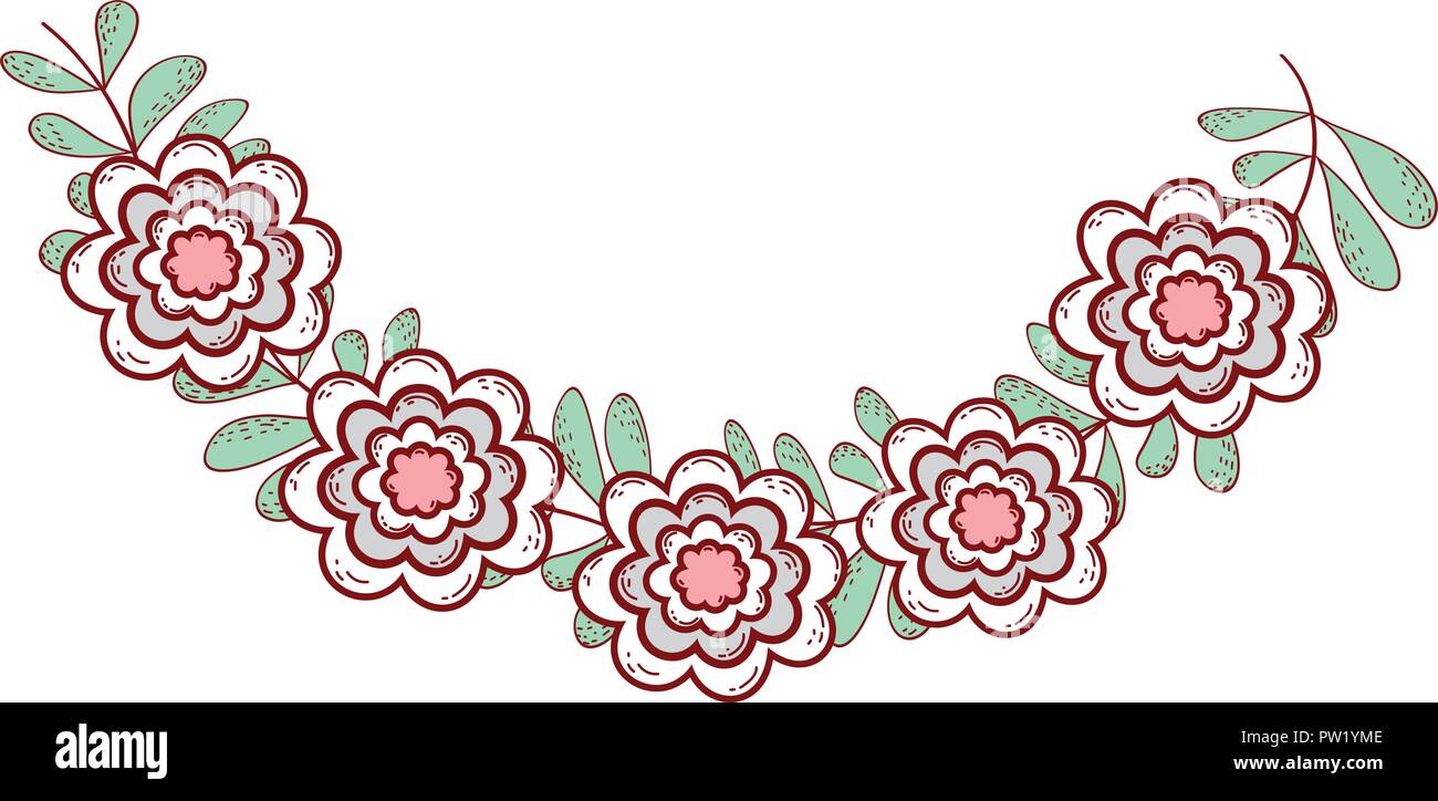 Flowers wreath drawing Stock Vector Image & Art - Alamy