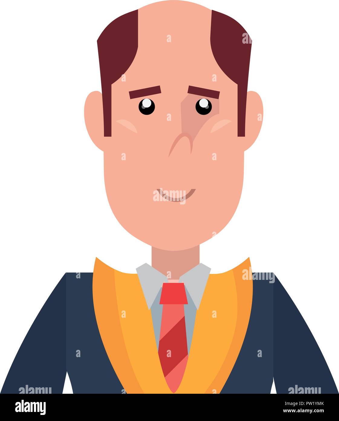 graduate man portrait on white background vector illustration Stock ...