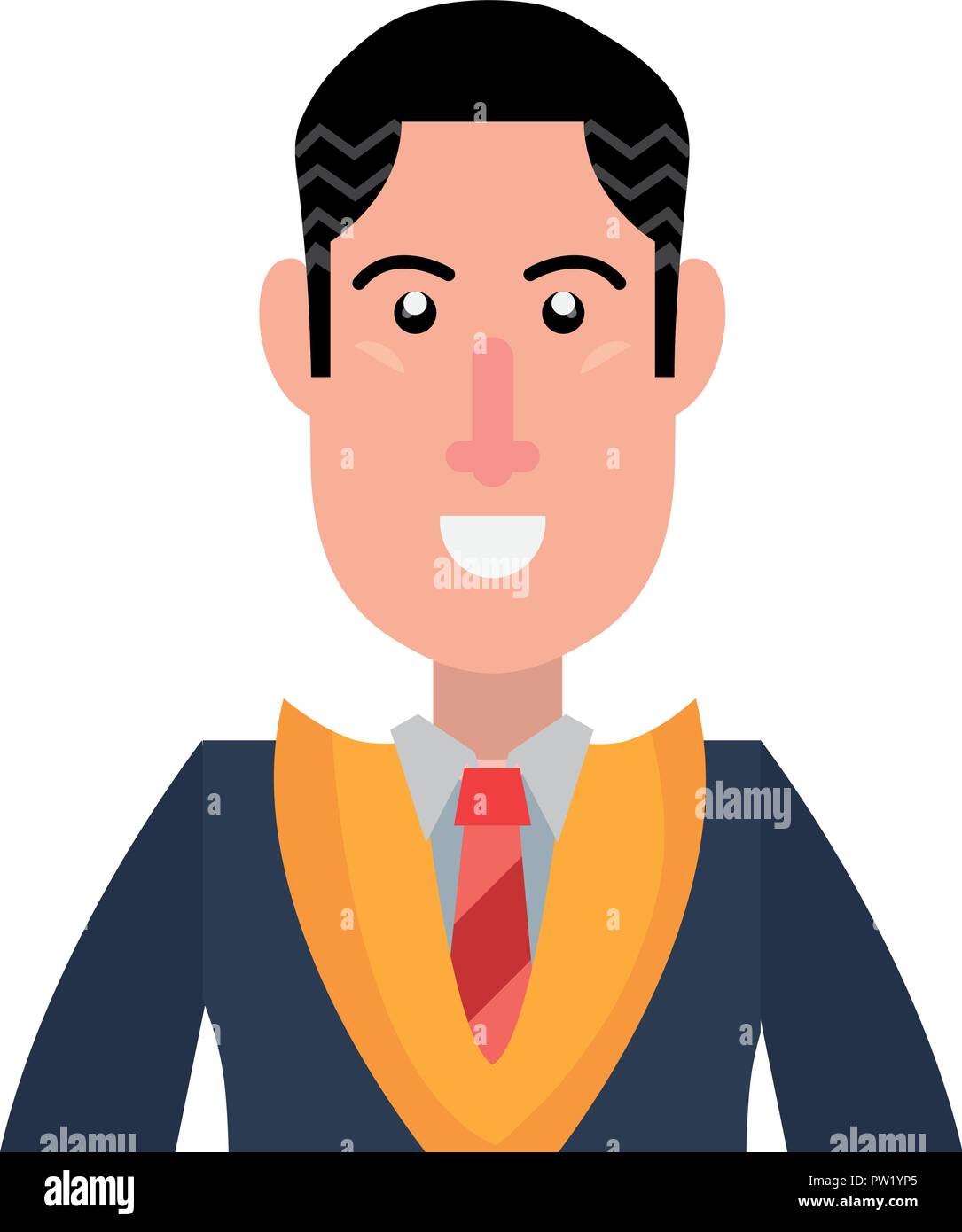 graduate man portrait on white background vector illustration Stock ...