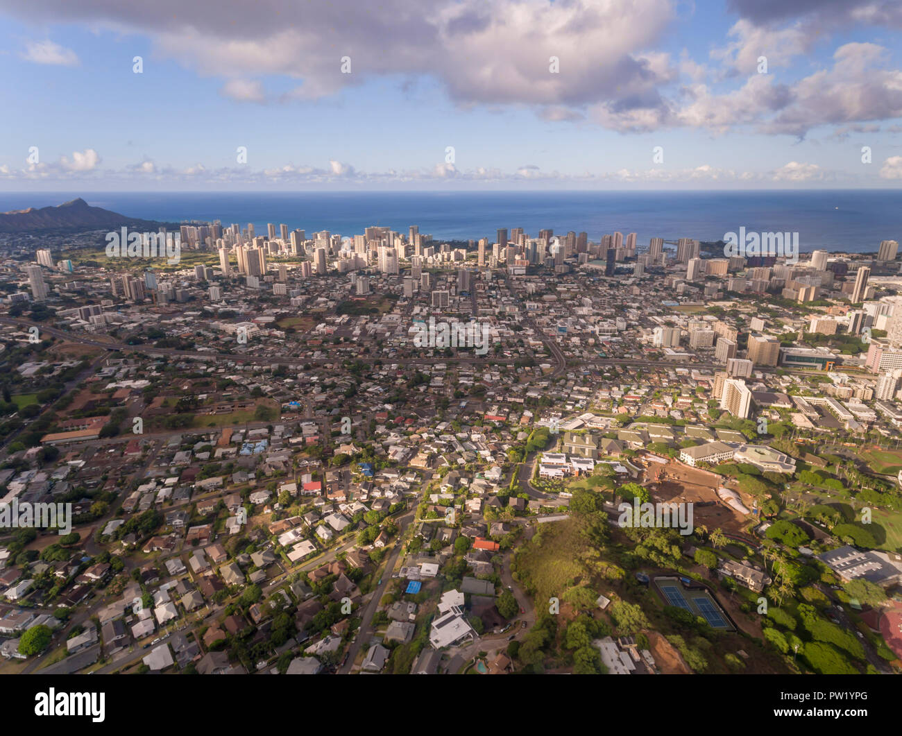 Aerial view of Honolulu Hawaii Stock Photo - Alamy