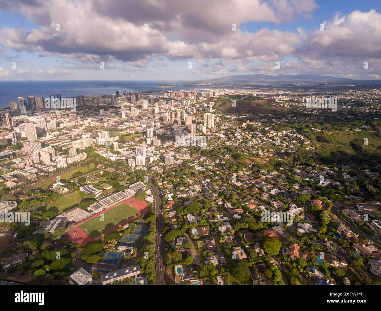 Aerial view of Honolulu Hawaii Stock Photo - Alamy Aerial view of Honolulu Hawaii Stock Photo - Alamy