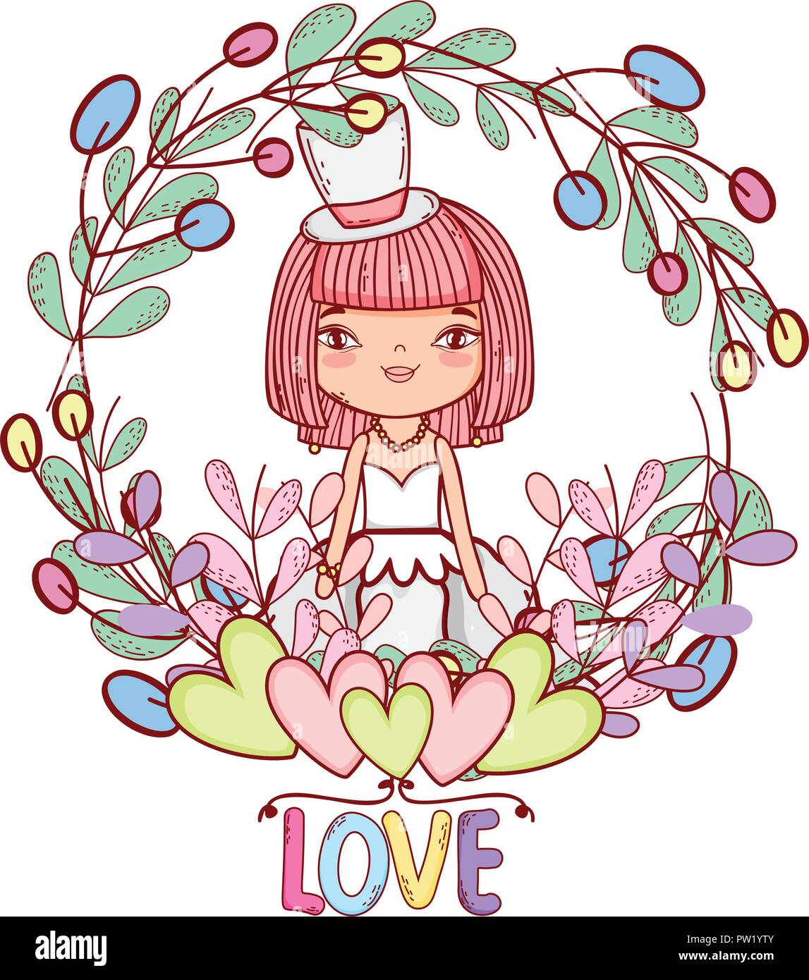 Bride cute drawings cartoons Stock Vector Image & Art - Alamy