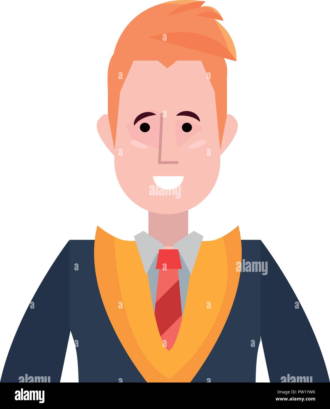 graduate man portrait on white background vector illustration Stock ...