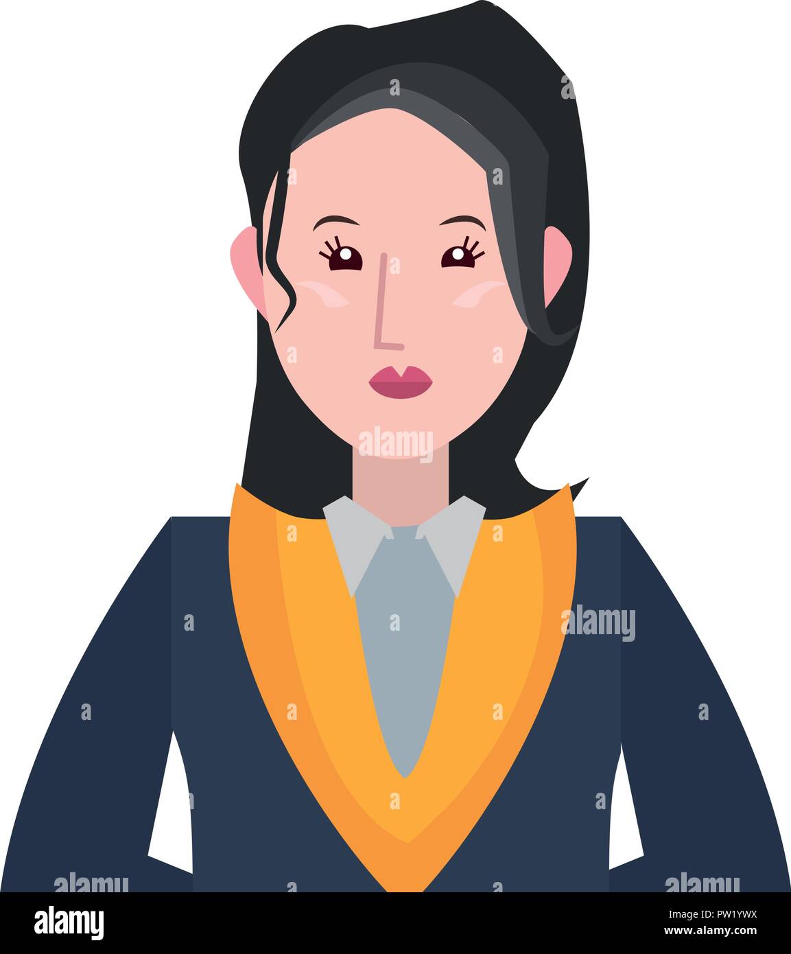 graduate woman portrait on white background vector illustration Stock ...