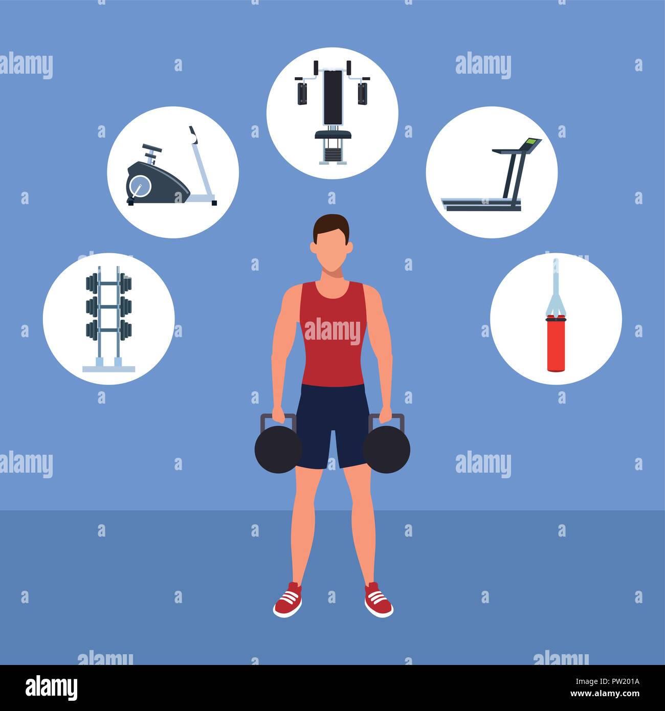 Running machines gym Stock Vector Images - Alamy