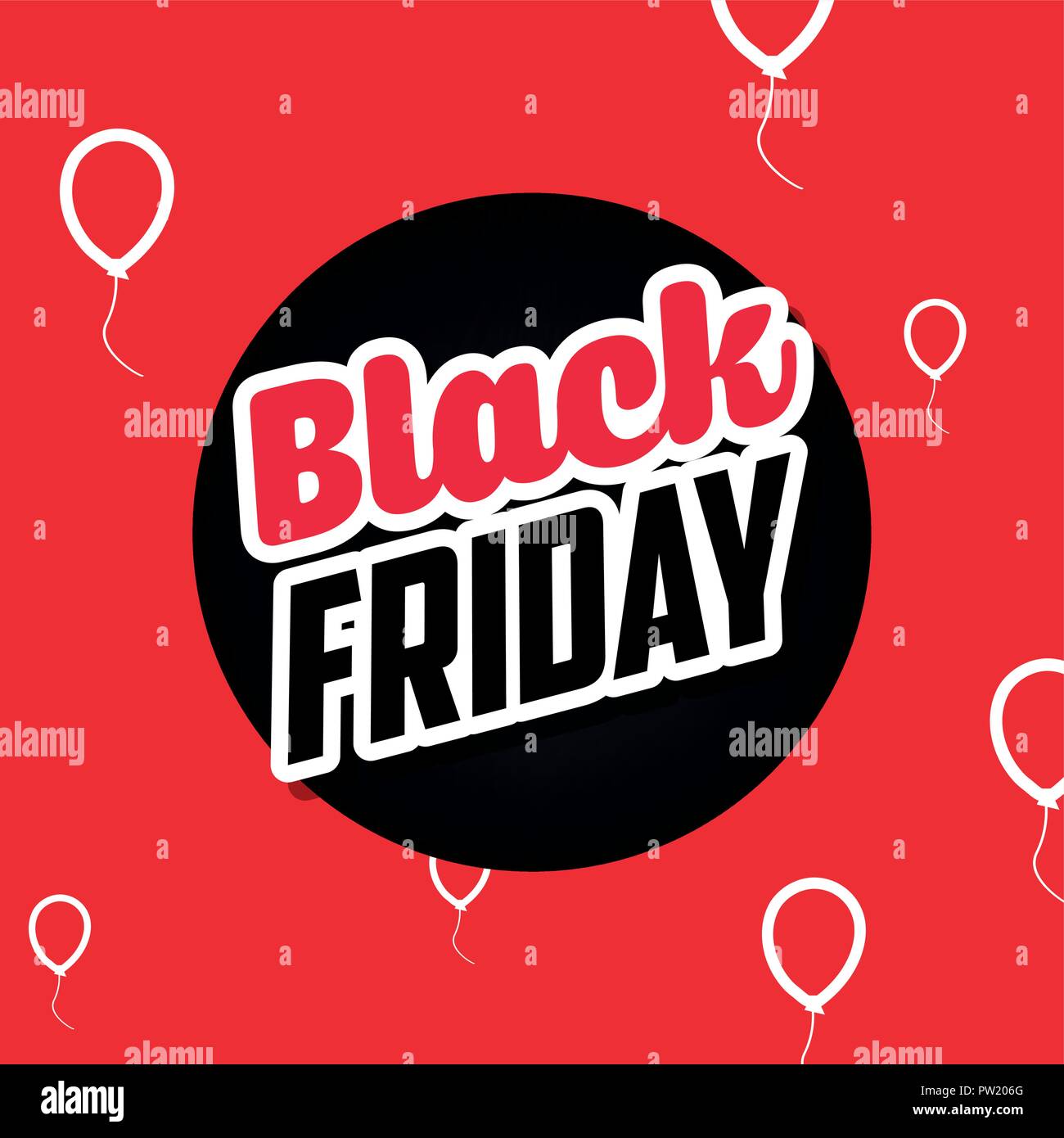 black friday shopping sales sticker sign balloons vector illustration ...